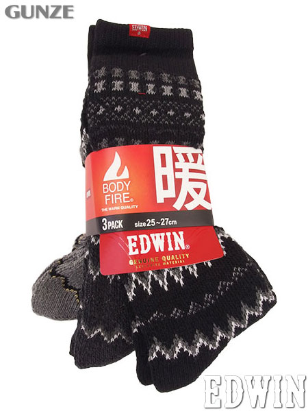 GUNZE(グンゼ)EDWIN(エドウィン)紳士3PACKソックス ネットでインナー