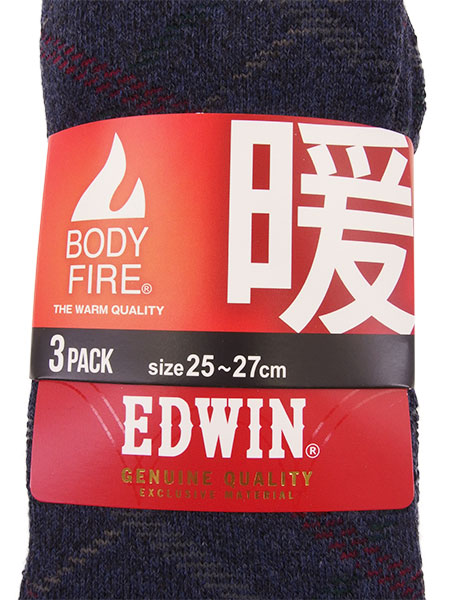 GUNZE(グンゼ)EDWIN(エドウィン)紳士3PACKソックス チェック柄 ネットでインナー