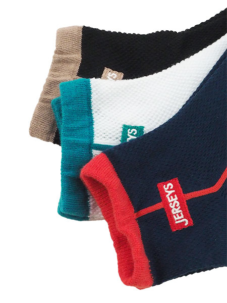 GUNZE(グンゼ)EDWIN JERSEYS 婦人ショートソックス 3足組 サイドライン 消臭 ネットでインナー