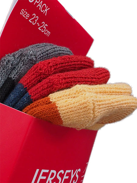 GUNZE(グンゼ)EDWIN JERSEYS 婦人ショートソックス 3足組 配色切替 ネットでインナー