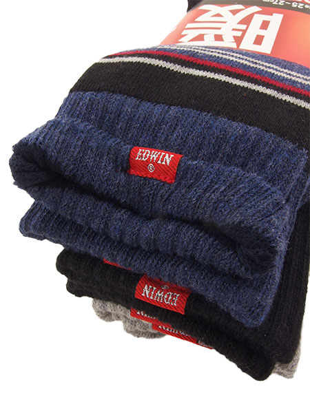GUNZE(グンゼ)EDWIN(エドウィン)紳士3PACKソックス ボーダー柄 ネットでインナー